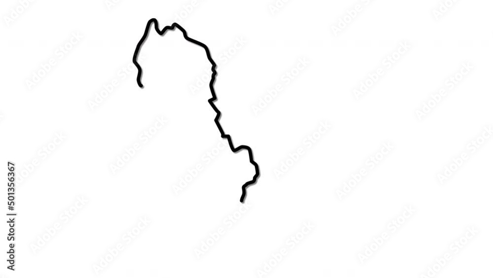 Albania, map of country. Albania outline self drawing animation. White ...