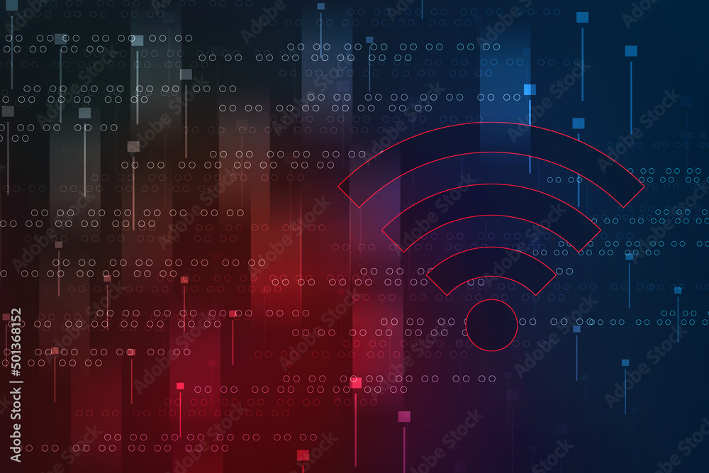 2d illustration WiFi symbol sign Stock Illustration | Adobe Stock