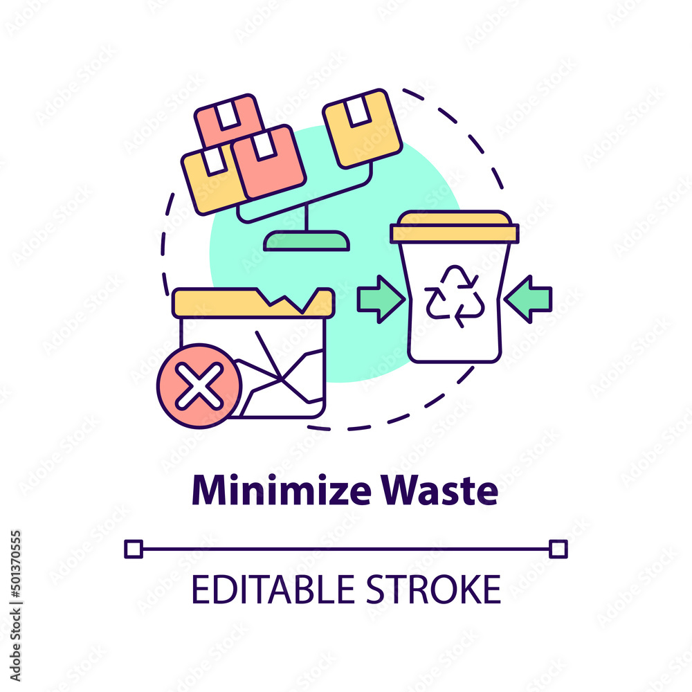 Minimize waste concept icon. Eliminate losses. Purpose of lean ...