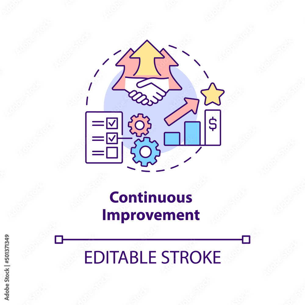 Continuous improvement concept icon. Lean manufacturing principle ...