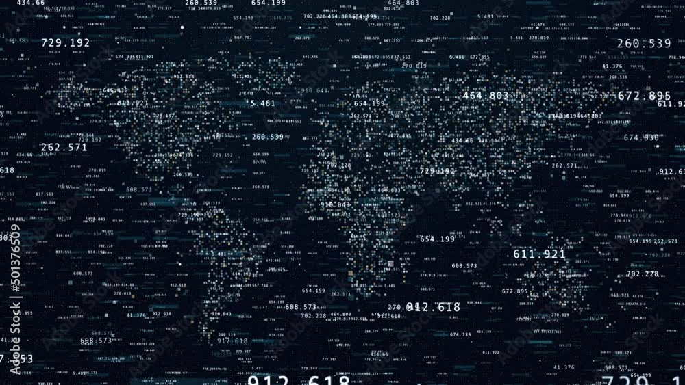 Abstract intro animation with volatile charts and numbers. Financial ...