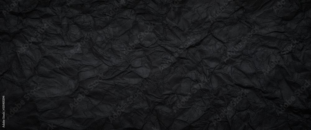 Black crumpled paper texture background Stock Photo | Adobe Stock