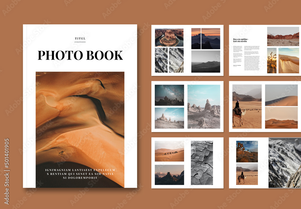 Photography Album Book Layout Stock Template | Adobe Stock