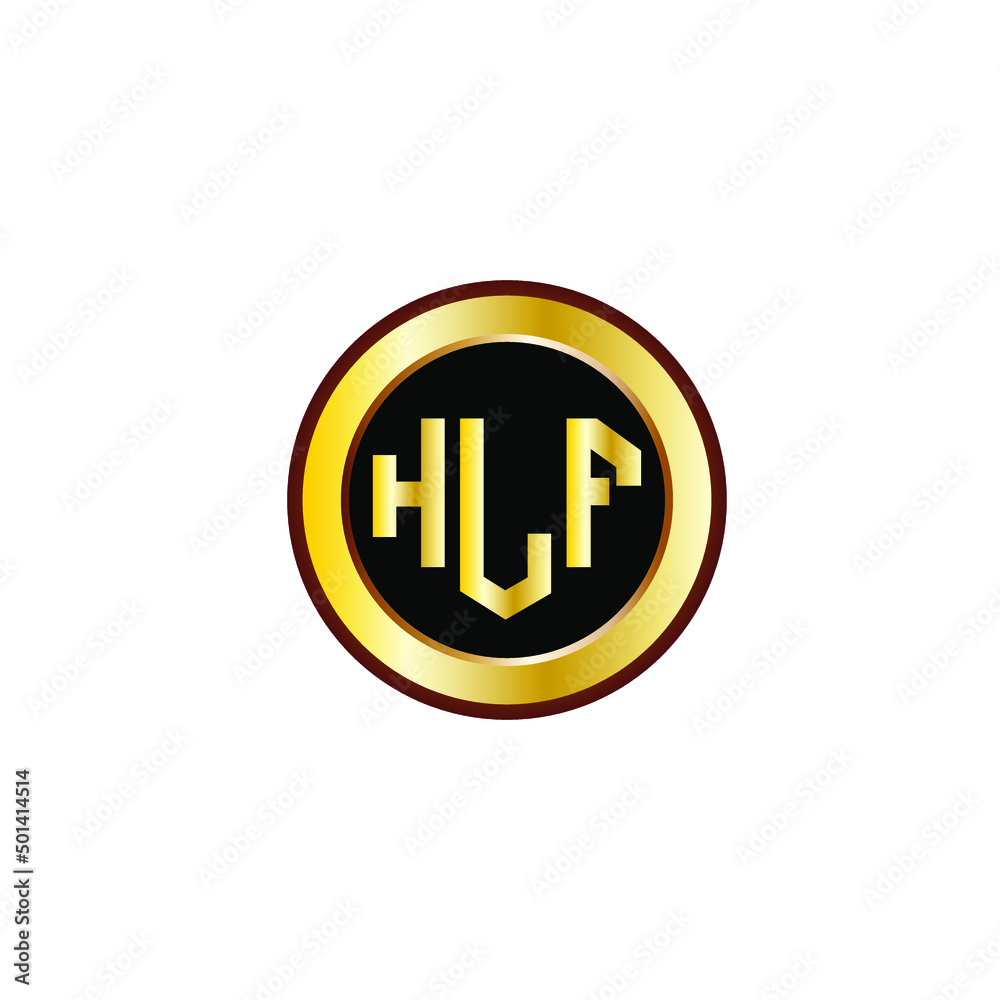 Vecteur Stock HLF letter circle logo design. HLF letter logo design ...