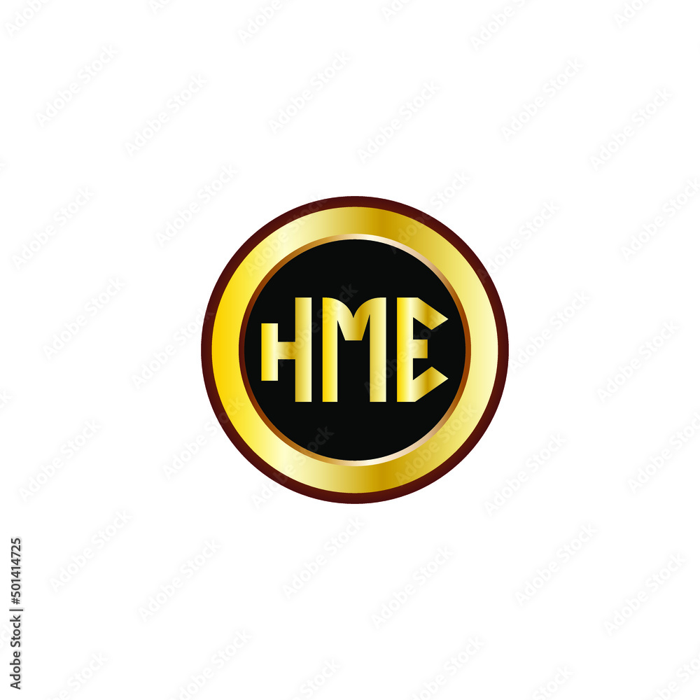 HME letter circle logo design. HME letter logo design with black ...