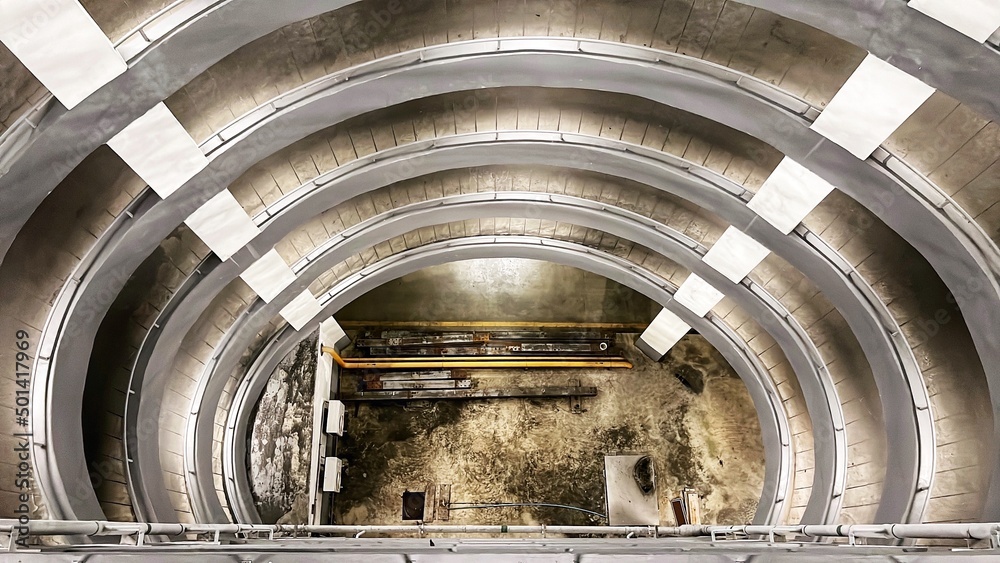 Abstract top view of car park building ramp. Stock Photo | Adobe Stock