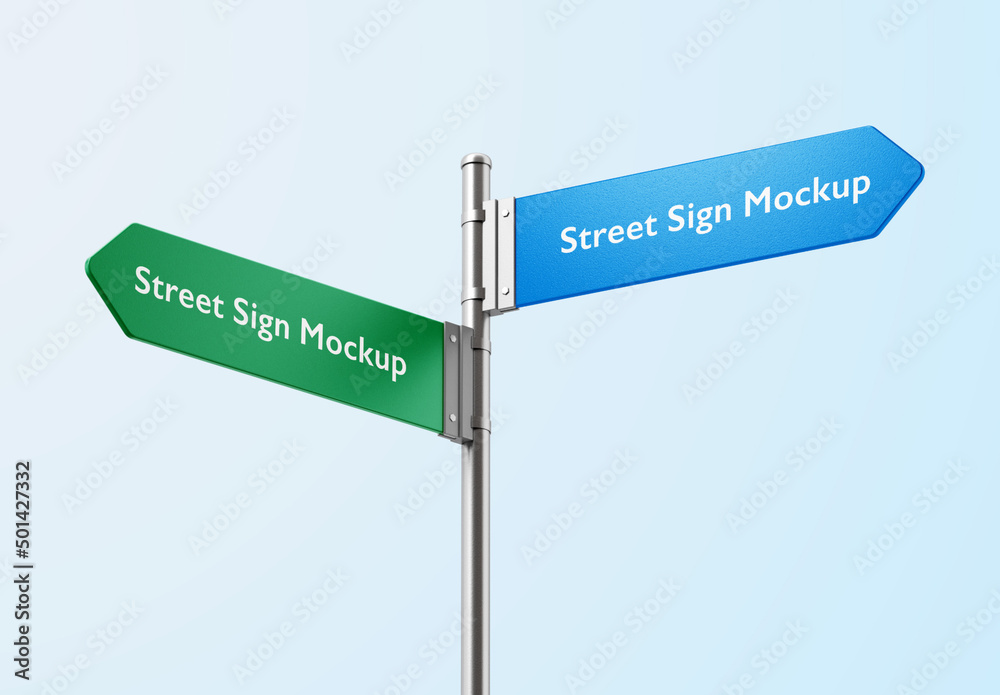 Street Direction Sign Mockup Stock Template | Adobe Stock