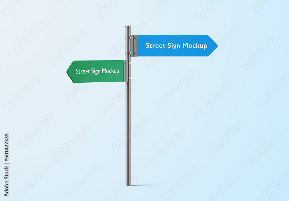 Street Direction Sign Mockup Stock Template | Adobe Stock
