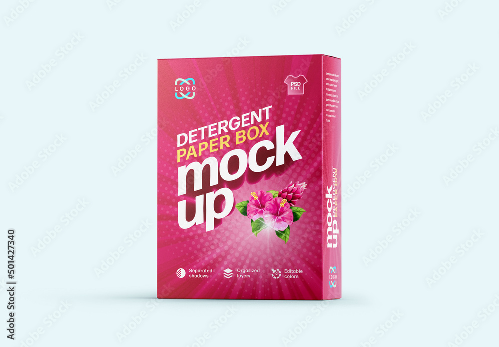 Detergent Box Packaging Mockup Stock Template | Adobe Stock