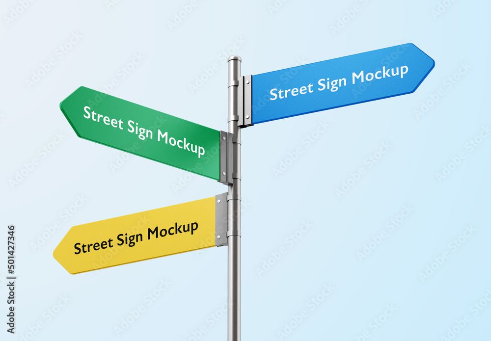 Street Direction Sign Mockup Stock Template | Adobe Stock