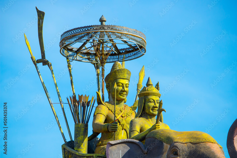 12 Dec 2021, Statue of Skuon is the district capital of Cheung Prey ...