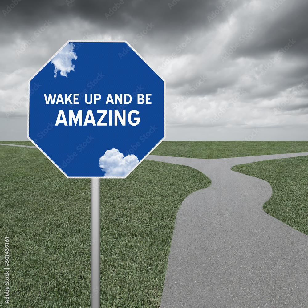 inspirational message sign with road and storm background and text ...