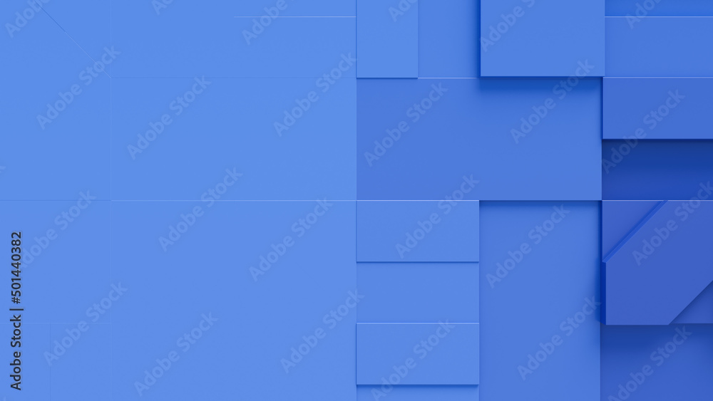 Blue 3D Shapes arranged to create an abstract Tech background. 3D ...