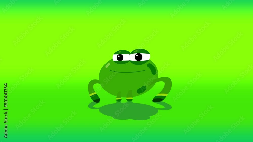 Isolated cartoon leaping frog version jumping in place loop isolated ...