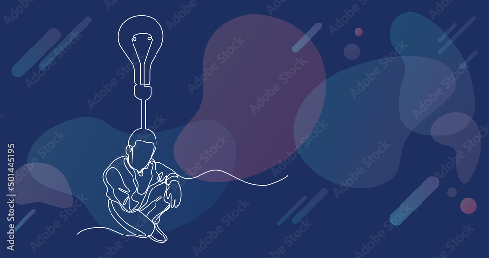 continuous line drawing vector illustration of business concept of idea ...