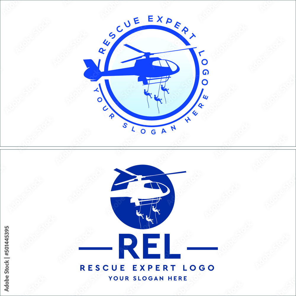 Vetor de Rescue expert symbol logo design vector illustration with icon ...