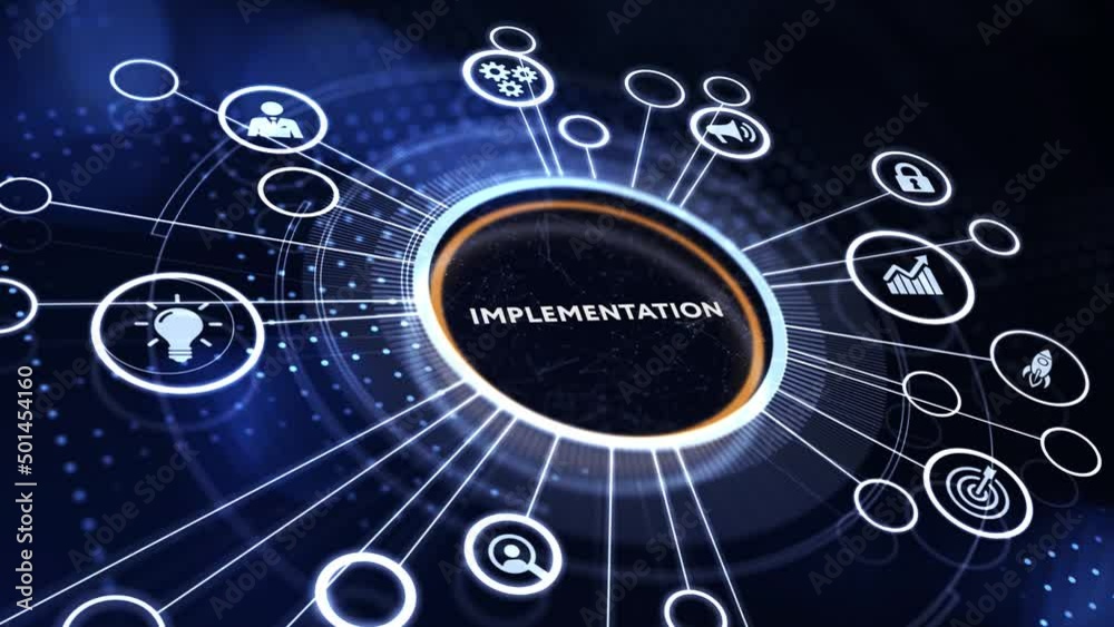 IMPLEMENTATION, web technology concept. Business, Technology, Internet ...