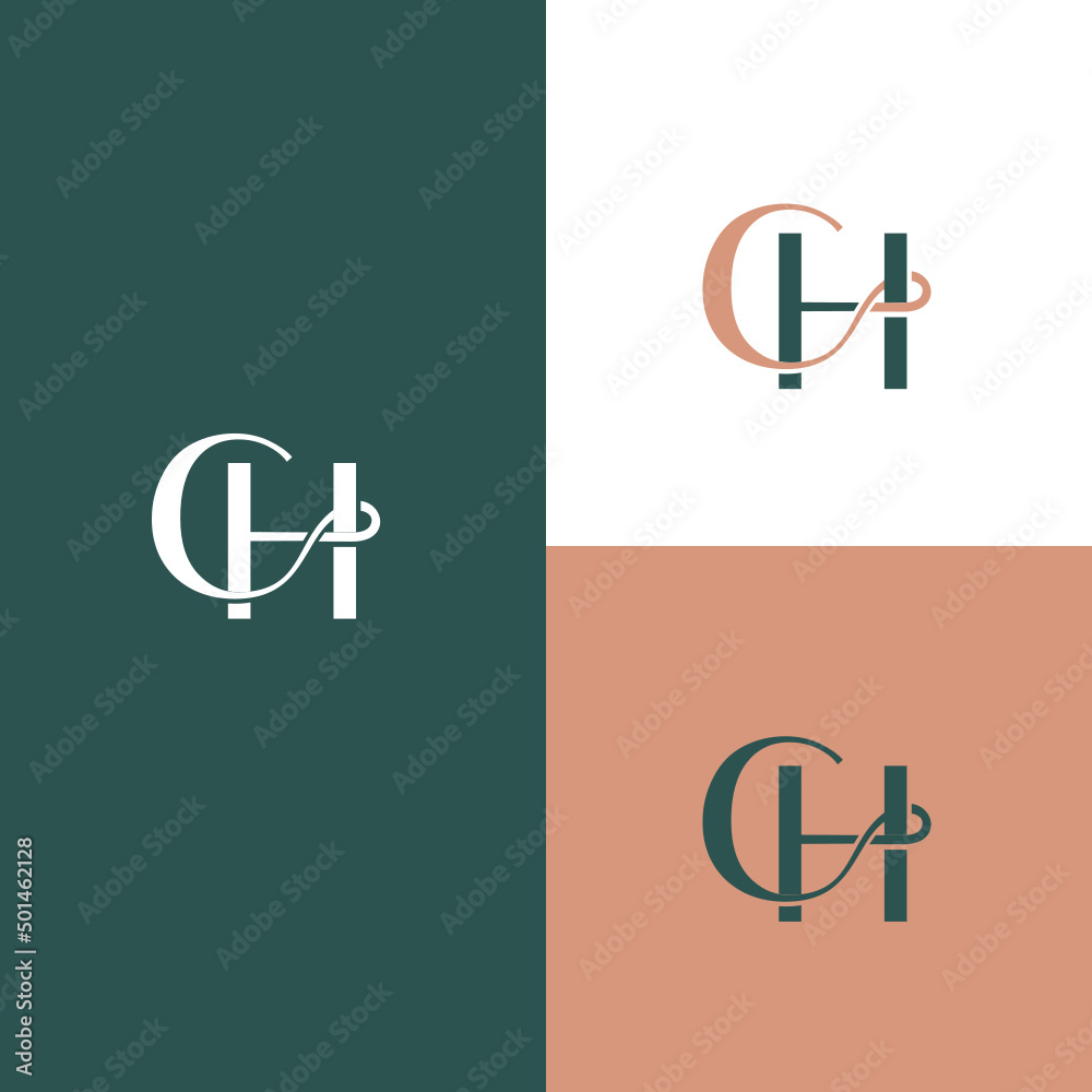 Vetor de Logo set of CH HC Letter. Design vector. Illustration of Letter CH HC monogram Logo ...