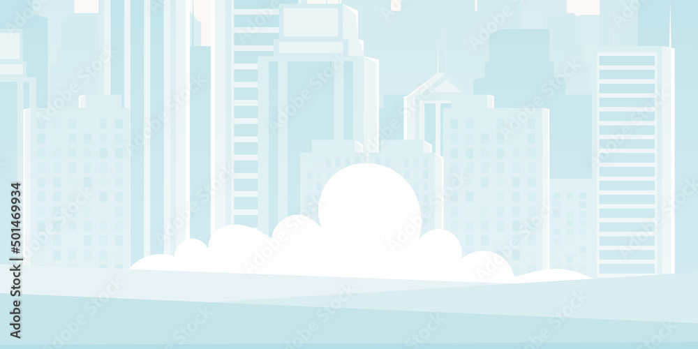 City background in blue tones. Poster or banner with space for your ...