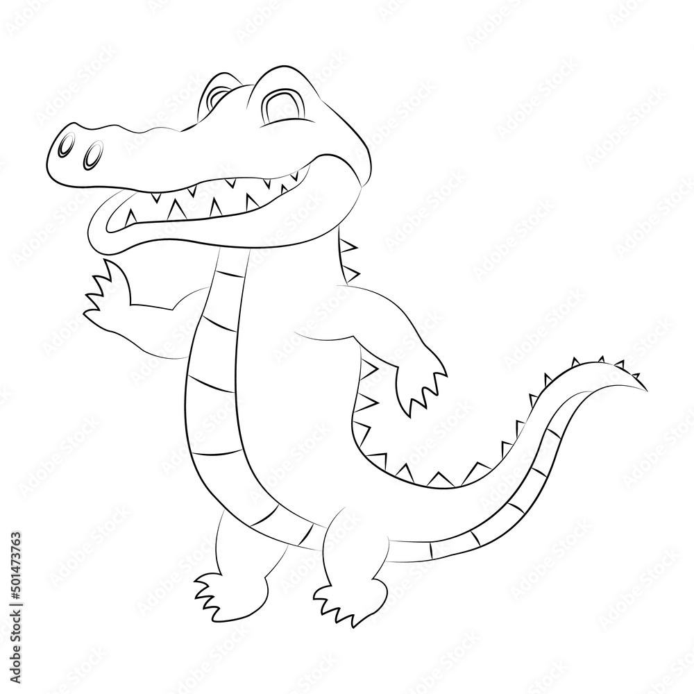 Vector crocodile outline graphic design Stock Vector | Adobe Stock
