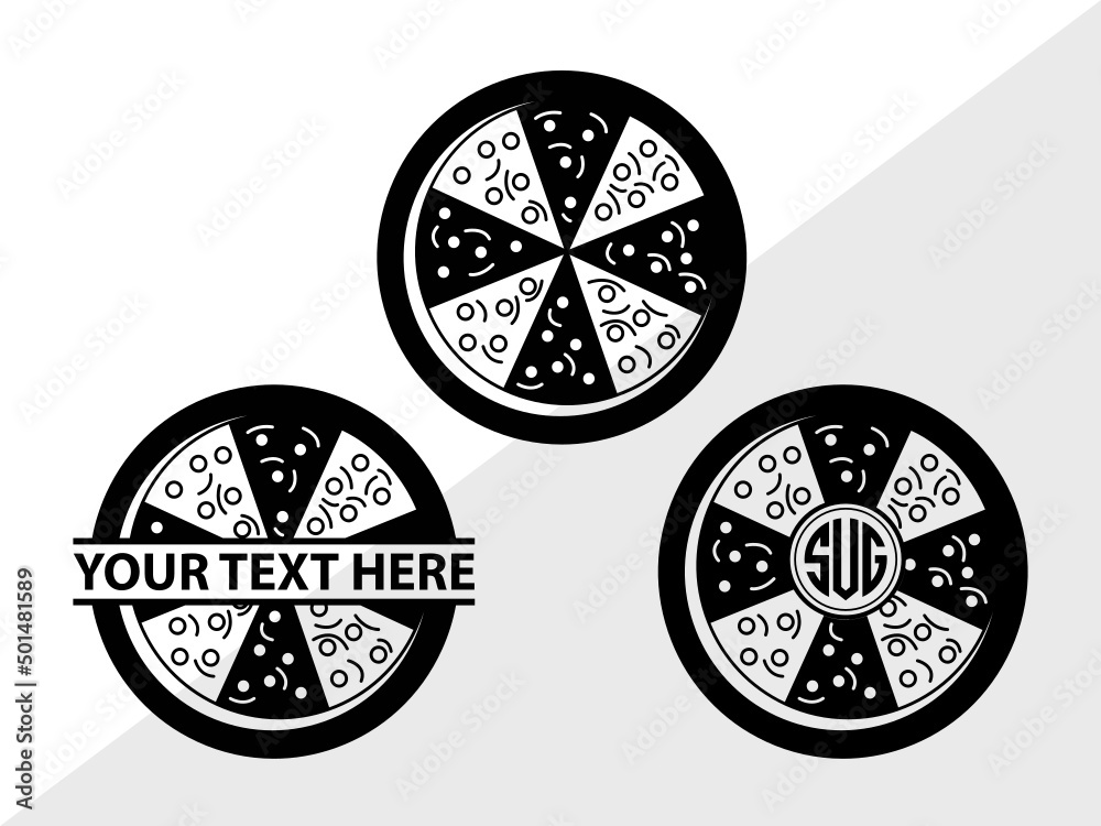 Pizza Monogram SVG Cut File | Pizza Slice Svg | Food Svg | Pepperoni ...
