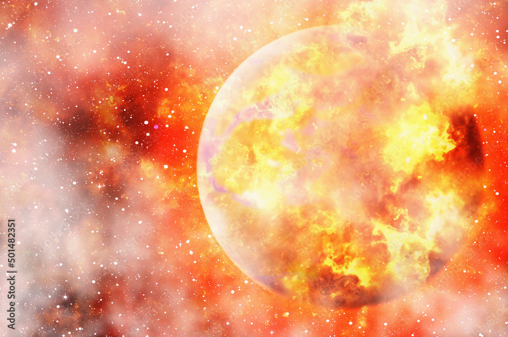 Burning planet earth. Fire and smoke. Danger of war Stock Illustration ...