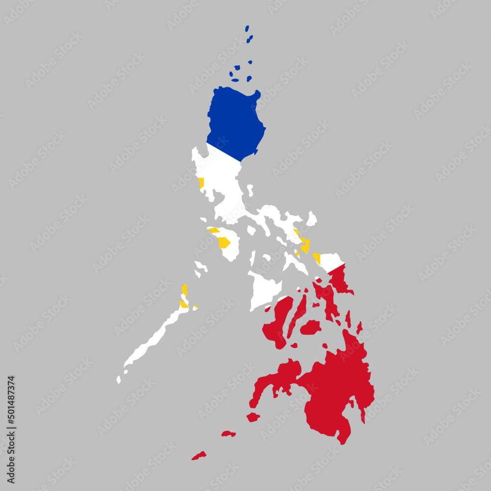 Philippines flag inside the Philippines map borders vector illustration ...