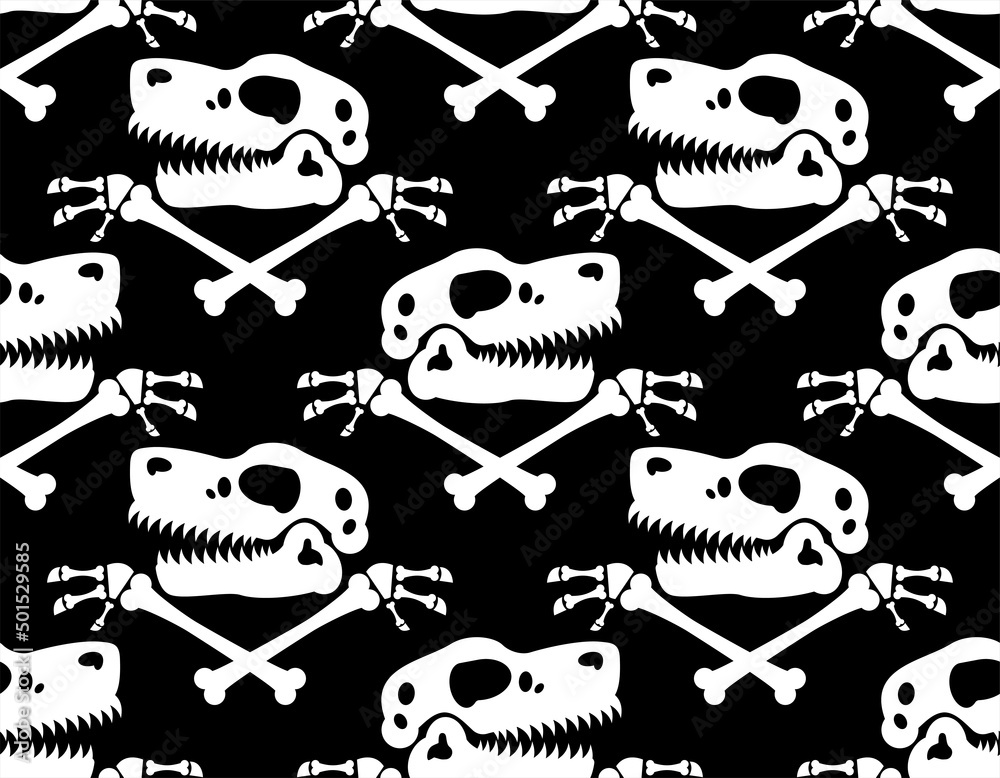 Dinosaur skull pattern seamless. The skull of Tyrannosaurus rex ...