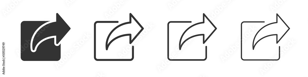 Share icons collection in two different styles and different stroke ...