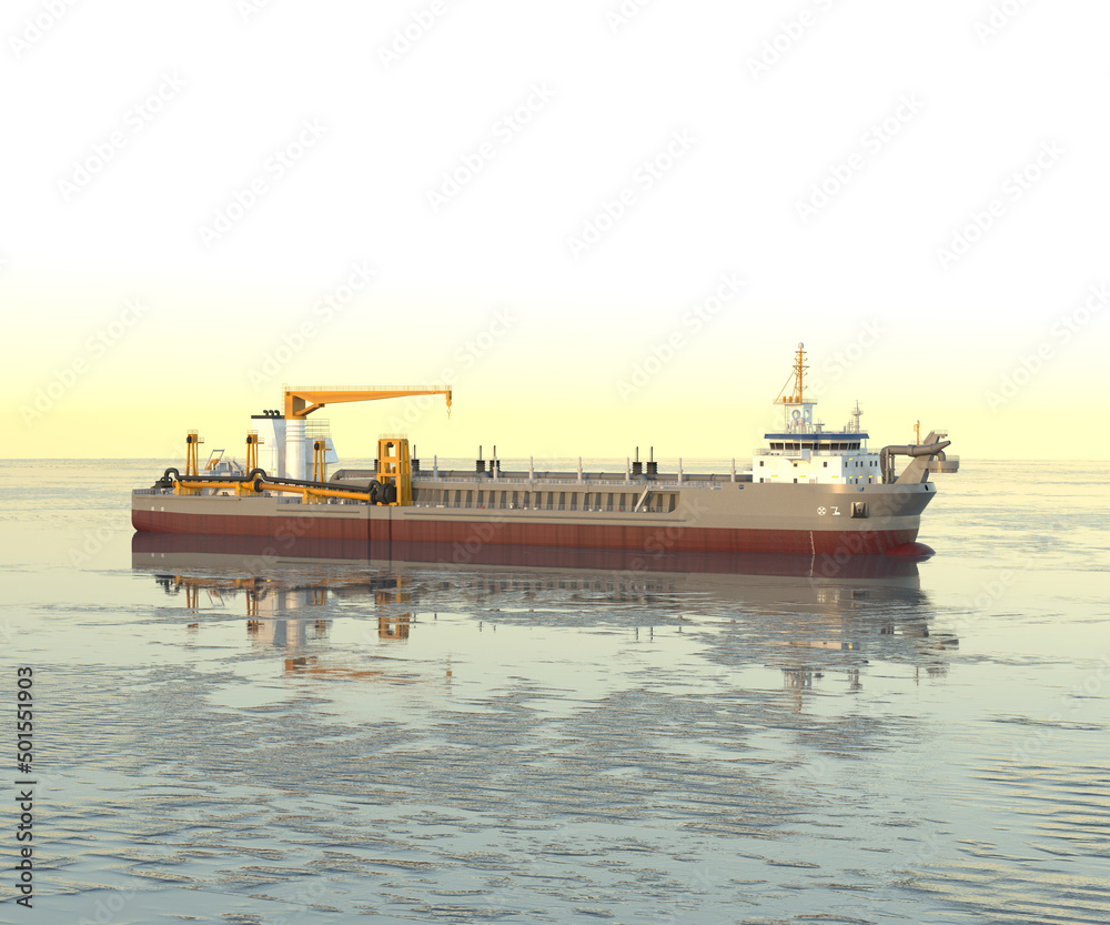A technical fleet vessel designed for dredging and extraction of non ...