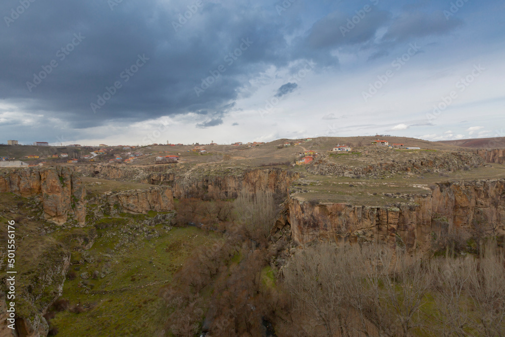 Ihlara Valley in Cappadocia. Ihlara Valley (Peristrema Monastery) or ...