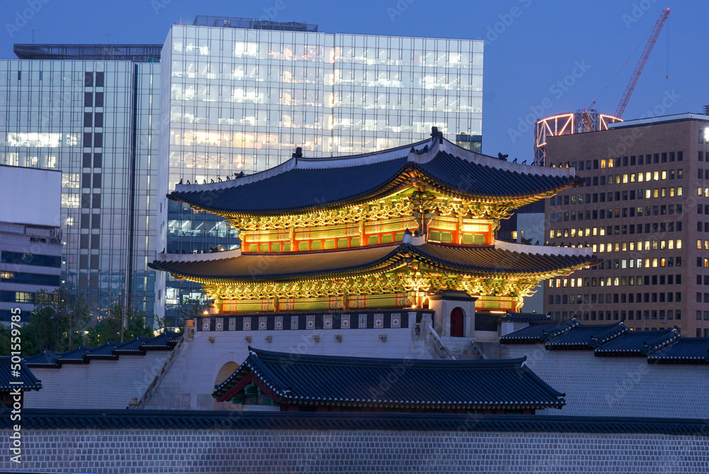 서울 경복궁 광화문 야경 Stock Photo | Adobe Stock