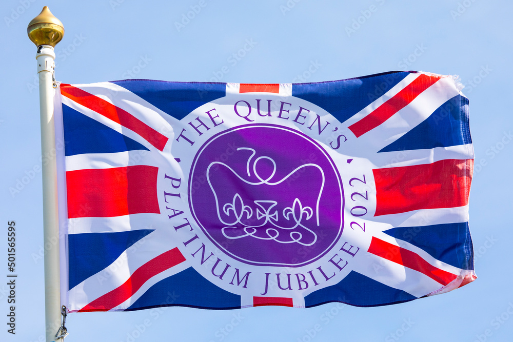 The Queens Platinum Jubilee 2022 Flag Stock Photo | Adobe Stock