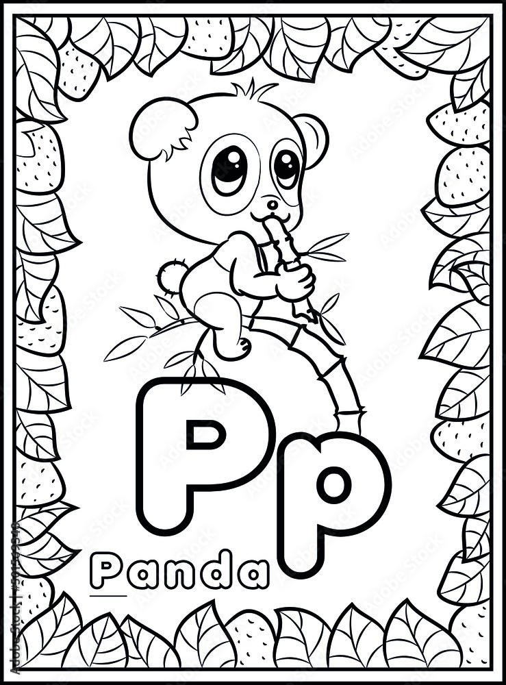 coloring page, alphabet english for kids Stock Vector | Adobe Stock
