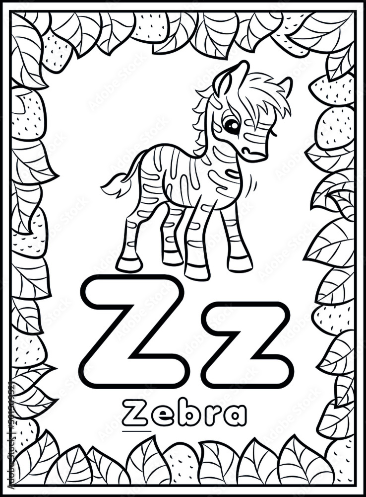 coloring page, alphabet english for kids Stock Vector | Adobe Stock