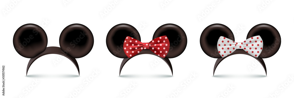 Mouse ears, headband set, 3d realistic fun effect for selfie in chat of ...
