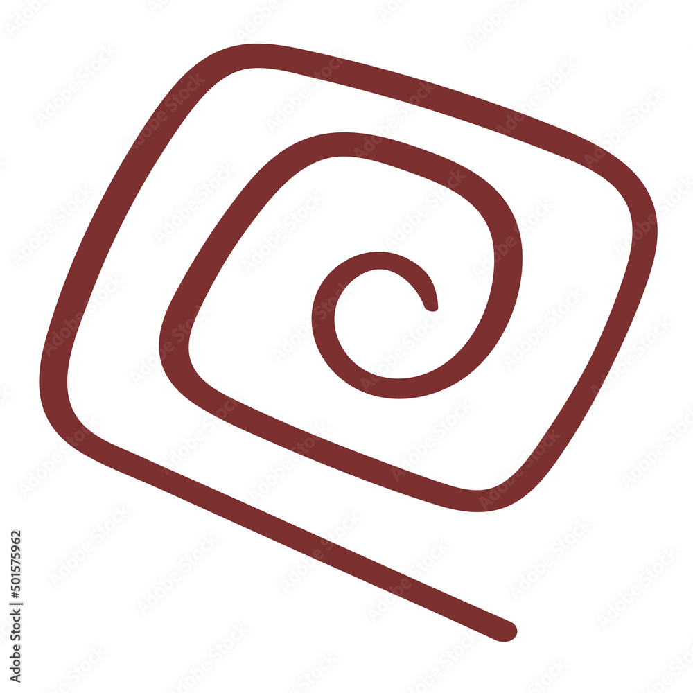 African curl pattern. Primitive art. Vector cartoon illustration in a ...