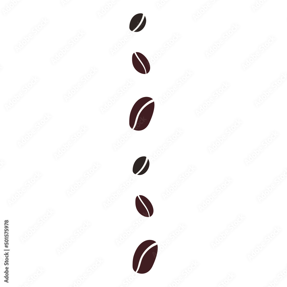 Coffee Beans vertical divider. Vector cartoon illustration in a naive ...