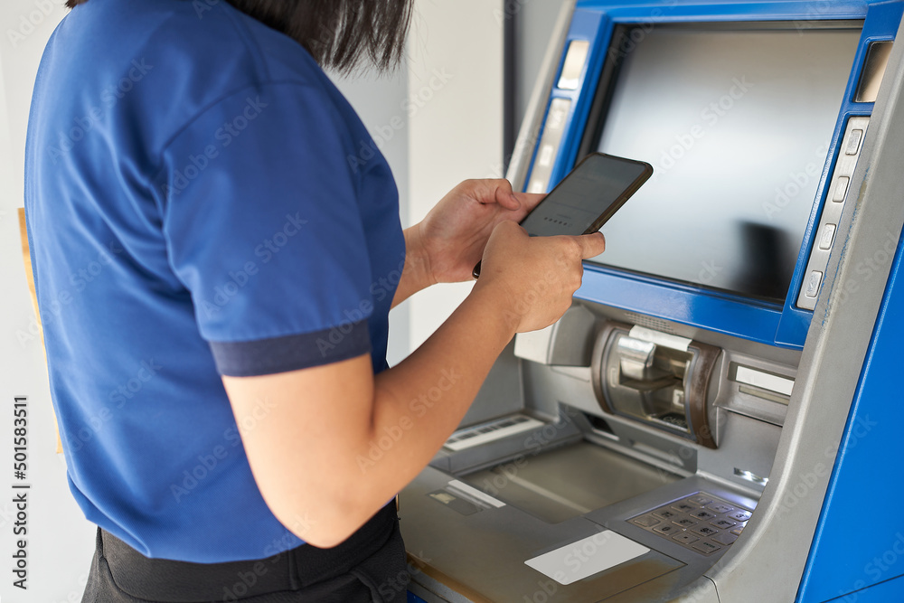 Person At Atm Machine