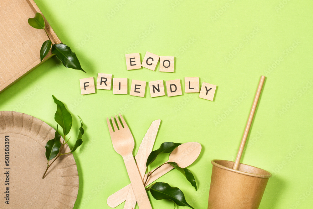 Vajilla ecológica, desechable y reciclable. Cajas, cubiertos, vaso ...