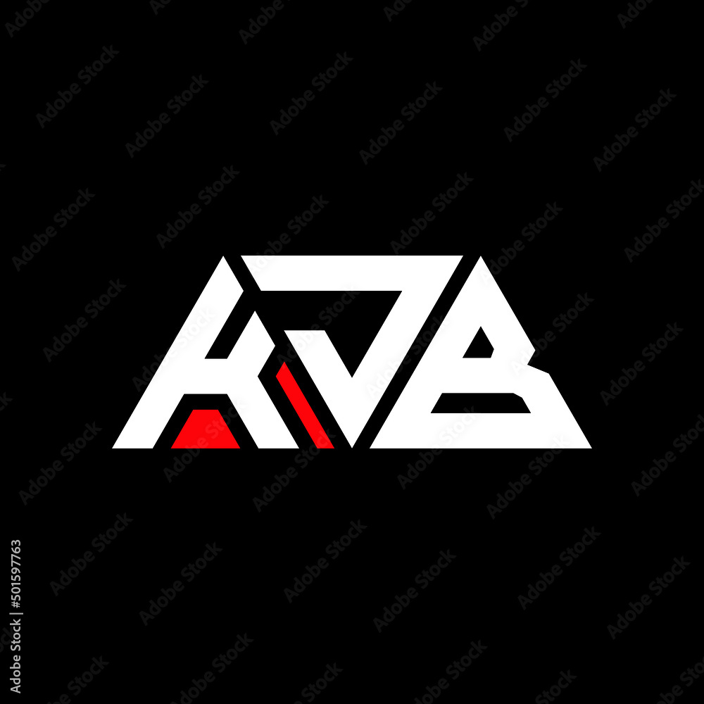 KJB triangle letter logo design with triangle shape. KJB triangle logo ...