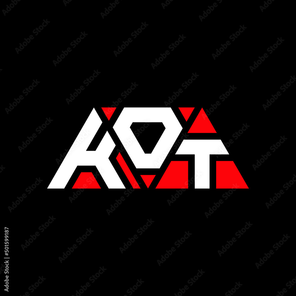 KOT triangle letter logo design with triangle shape. KOT triangle logo ...