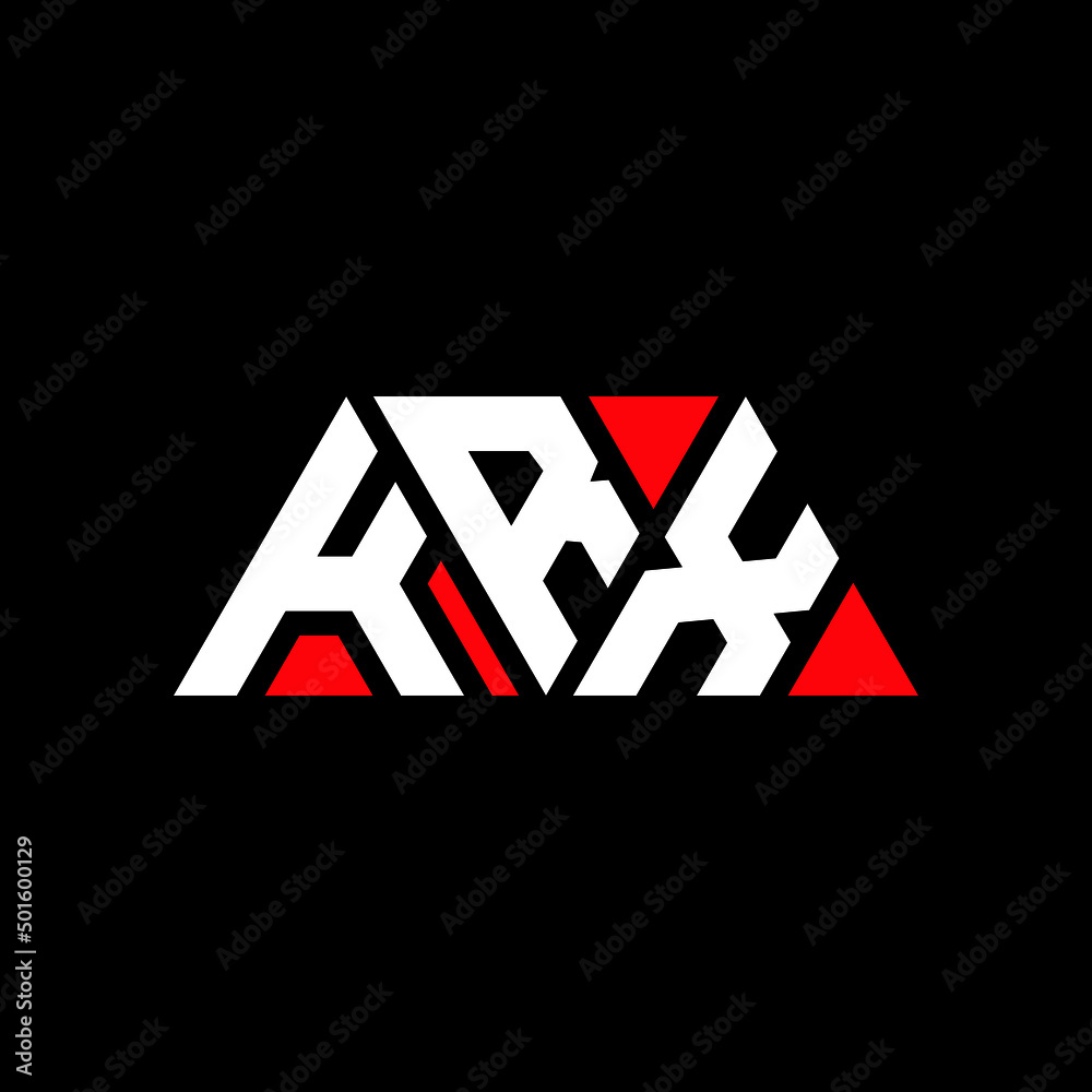 KRX triangle letter logo design with triangle shape. KRX triangle logo ...