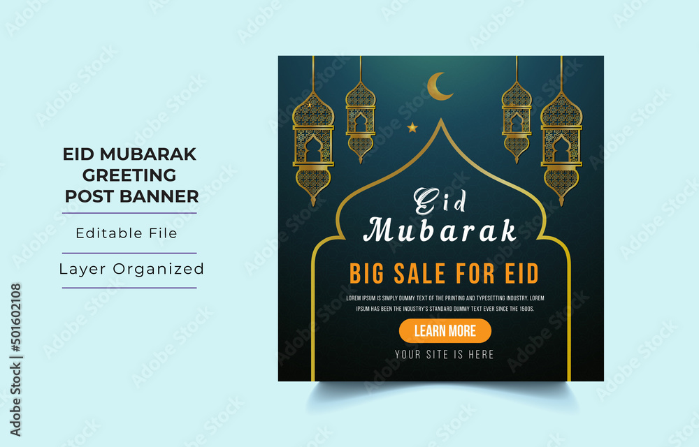 Social media post template in the square background with simple ...