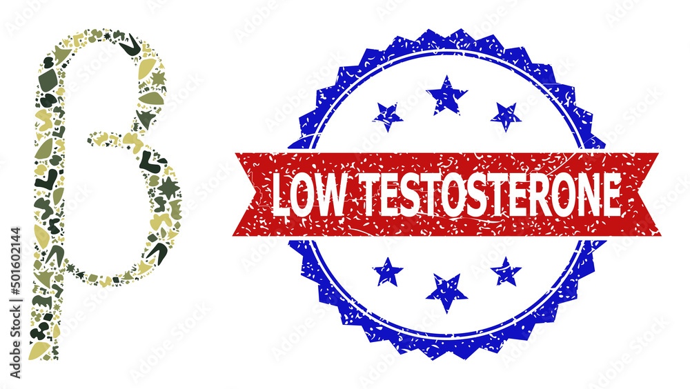Military camouflage collage of Beta Greek lowercase letter icon, and ...