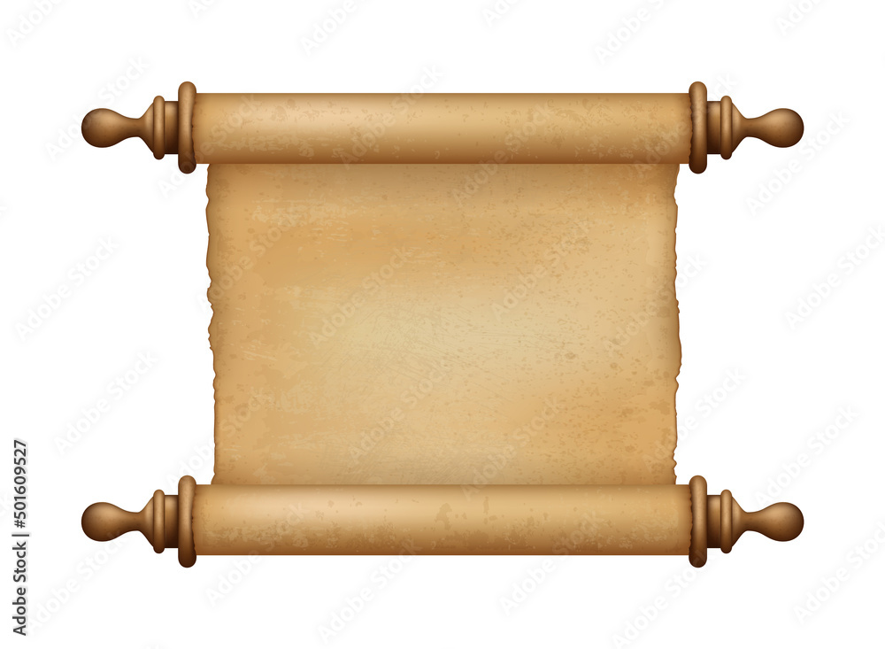 Ancient Paper, Parchment Scroll, realistic vector illustration Stock ...
