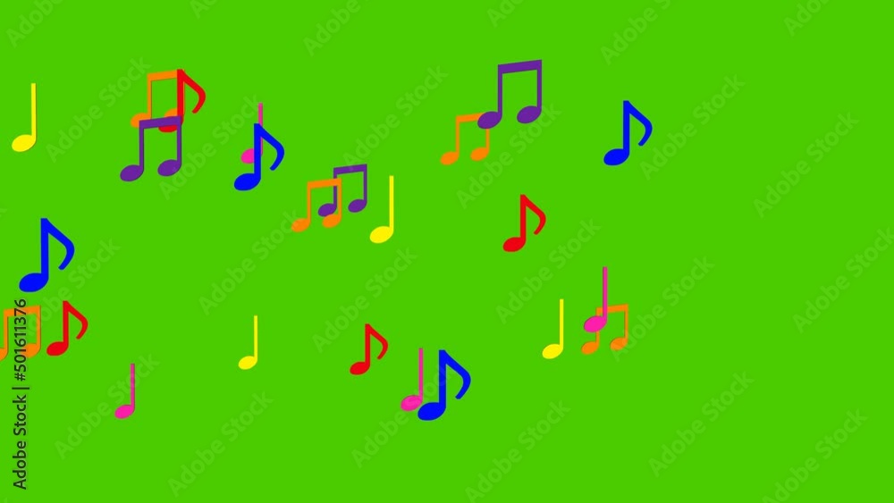Colorful musical notes on a green background. 3D animation Stock ビデオ ...