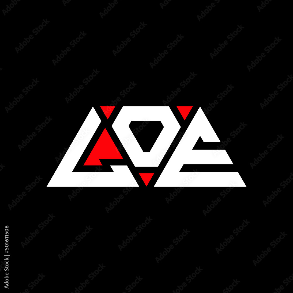 LOE triangle letter logo design with triangle shape. LOE triangle logo ...