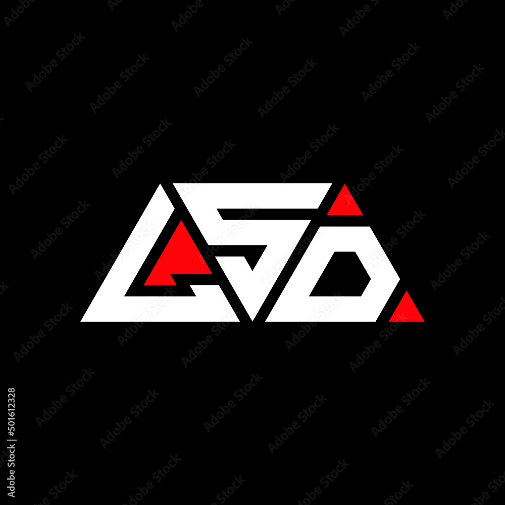 LSD triangle letter logo design with triangle shape. LSD triangle logo ...