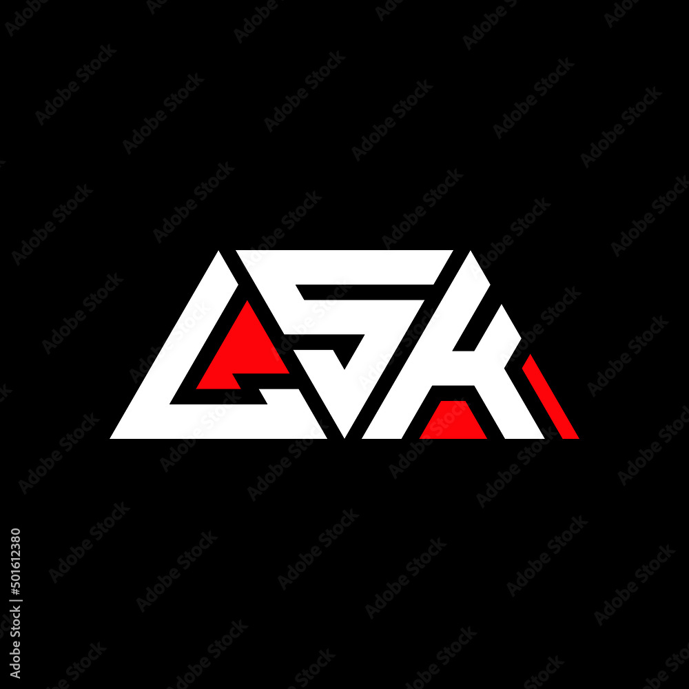 LSK triangle letter logo design with triangle shape. LSK triangle logo ...